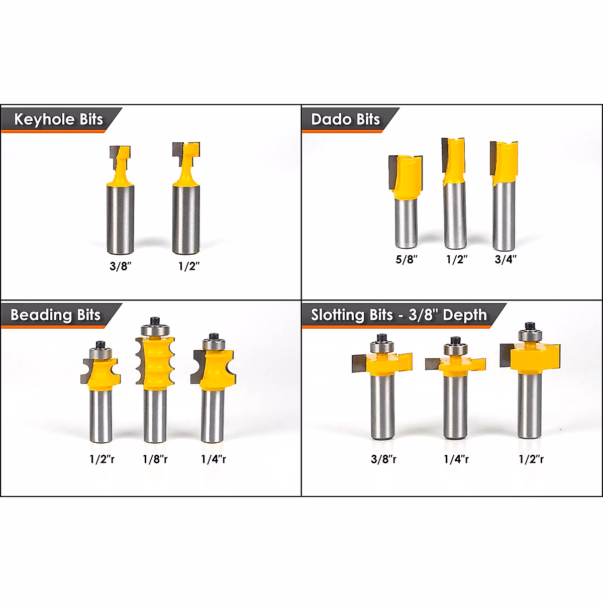 Router Bits Set 1/2 Inch Shank - BAIDETS 70 Pcs Router Bit Professional Carbide 1/2 Inch Shank Kit for Carpenter Woodworking