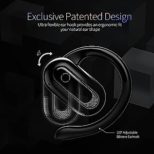 Open Ear Headphones Bluetooth 5.3 Wireless Earbuds, True Open Ear Earbuds with Rotatable Earhooks, 55Hrs Playtime, IPX7 Waterproof Deep Bass Earphones for Sports, Workouts, Running, iPhone & Android