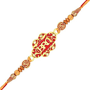 Rakhi for Raksha Bandhan Fancy Metal Bro Design Rakhi Gift for Brothers Handmade Rakhi (D10)