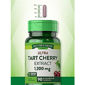 Tart Cherry Extract Capsules | 1200 mg | 90 Count | Non-GMO & Gluten Free Supplement | By Nature's Truth
