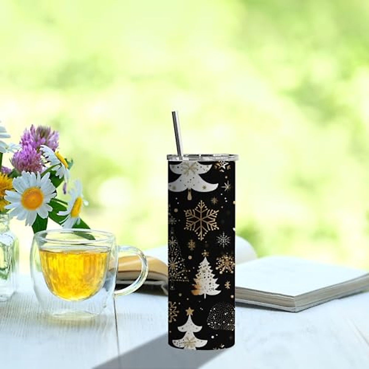 Medpol Christmas Tree insulated tumblers，Christmas Tree coffee cup Gift，Christmas Tree Drinking Glasses-Tea Cup-Coffee Mug tumbler with lid and straw 20 oz insulated tumbler cups