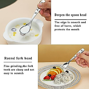 Evanda Toddler Utensils, 6 Pieces Stainless Steel Toddler silverware set, Kids Utensils Forks and Spoons, Mirror Polished Smooth Round Tableware and Dishwasher Safe