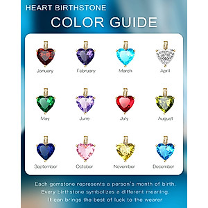 MIDDLUX Gold Heart Necklace, Charm Necklace, March Birthstone Jewelry, March Birthstone Necklace, Aquamarine Necklace, March Birthday Gifts for Women