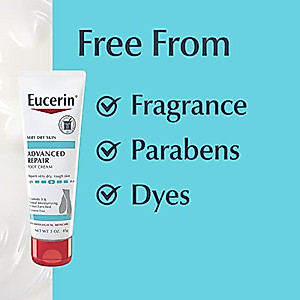 Eucerin Advanced Repair Foot Cream - Fragrance Free, Foot Lotion for Very Dry Skin - 3 oz. Tube (Pack of 3)