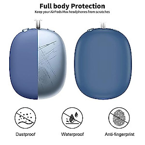 3 in 1 Silicone Case Cover Compatible with Apple Airpods Max Headphones, Anti-Scratch Ear Pad Case Cover Ear Cups Cover and Headband Cover Compatible with Apple Airpod Max (Midnight Blue)