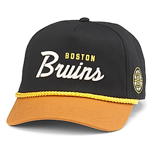 AMERICAN NEEDLE Boston Bruins NHL Roscoe Adjustable Snapback Baseball Hat (23008A-BBR-BLHA)