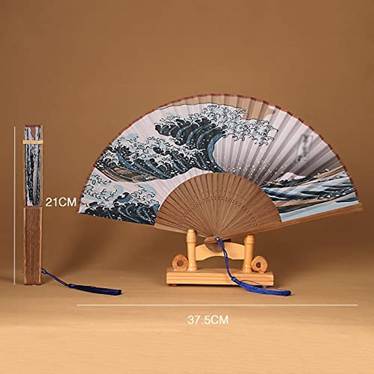 Hand Fan Pocket Fan Tassel Folding Fan Retro Bamboo Handle Fan Summer Party Dancing Wedding Vintage Style