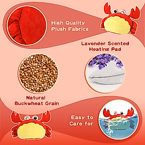 18.5" Crab Microwave Heating Pads, Removable Filling Stuffed Animal Heating Pads.Microwavable Heating Pads with Lavender Scented, Comfort Gifts for Women and Girls