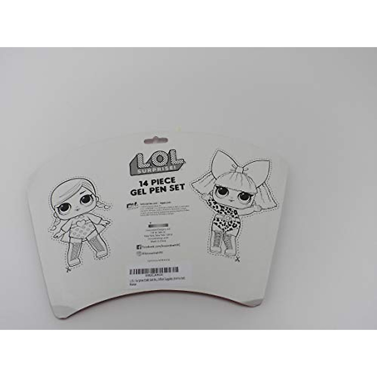 L.O.L Surprise Dolls Gel Pens on Card, Assorted Colors Glitter Pen Writing Tool Collectible, Stocking Stuffers, Party Favors, Goodie Items & Gift for Kids, Girls School & Office Supplies (14 Pcs Set)