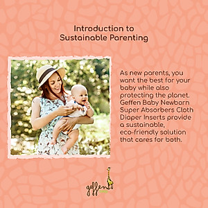 Geffen Baby Newborn Super Absorbers Cloth Diaper Inserts - 3 Pack | 5-Layer Reusable Booster Pads for Heavy Wetters, Overnight Diapering, and Naps | Slim Fit for Newborns