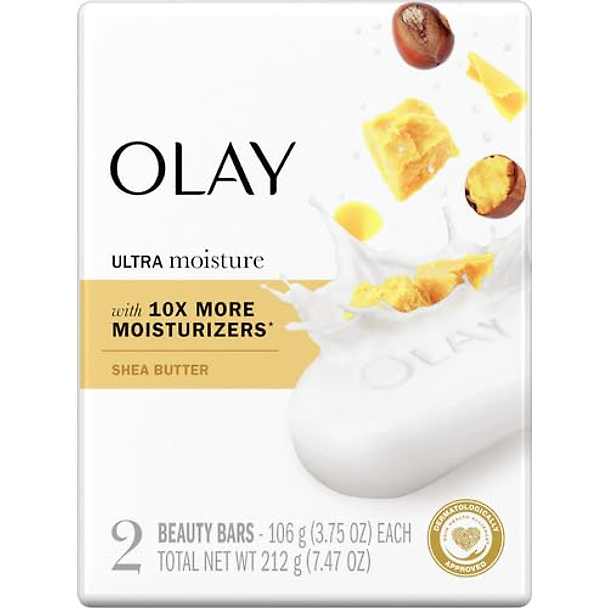 Olay Outlast Ultra Moisture Shea Butter Beauty Bar, 7.52 Ounce, Pack of 2