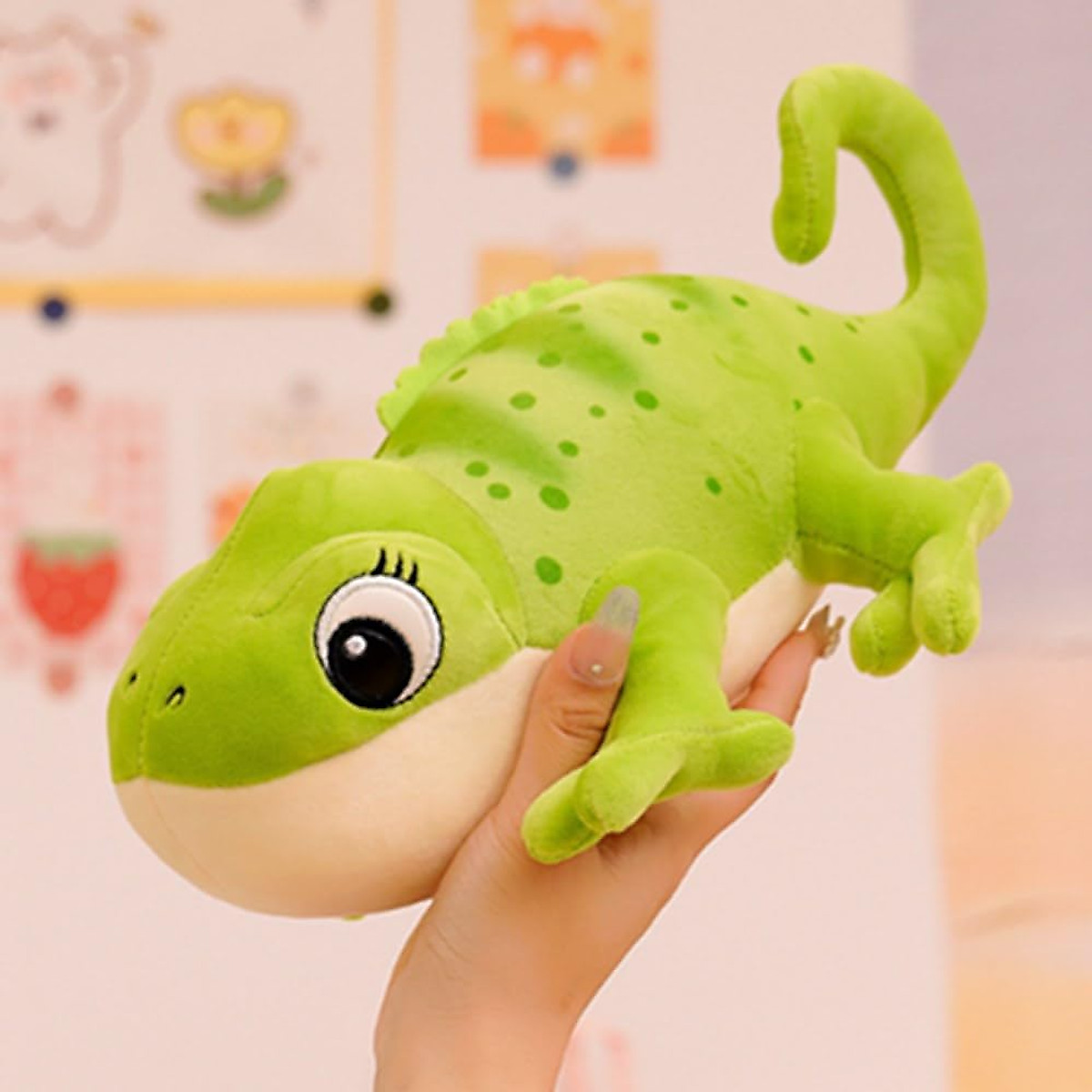 OUKEYI 11.8 Inch/30cm Lizard Plush Pillow, Cute Chameleon Plush Doll, Kawaii Stuffed Animal Lizard Plush Toy Hugging Pillow,Cute Sofa Room Decoration, Gifts for Kids Boys Girls (green)