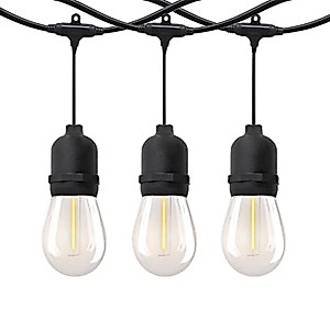 Outdoor String Lights Vintage 27ft Patio Lights Plug in Outdoor Lights E26 Base Waterproof Connectable Hanging Lights for Backyard,Cafe,Porch,Deck,Party Indoor Balcony Market Light Bulb Not Included