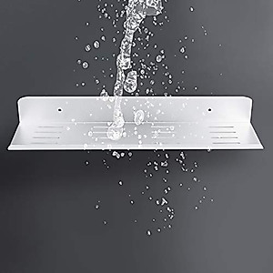 01 02 015 Storage Shelf, Drain Aluminum Floating Shelves Silver for Shower Gel for Small Items for Shavers