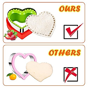 FASTSPOK Sandwich Cutter for Kids, 9PCS Sandwich Cutter & Sealer Set, Uncrustables Sandwich Maker, Cookie Cutters for Kids Lunch Bento Box - Vegetable Fruit Cutter Set