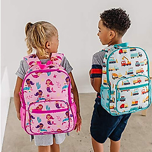 Wildkin Day2Day Kids Backpack for Boys and Girls, Perfect for Elementary Backpack for Kids, Features Front and 2 Side Mesh Pocket, Ideal Size for School and Travel Backpacks (Modern Construction)