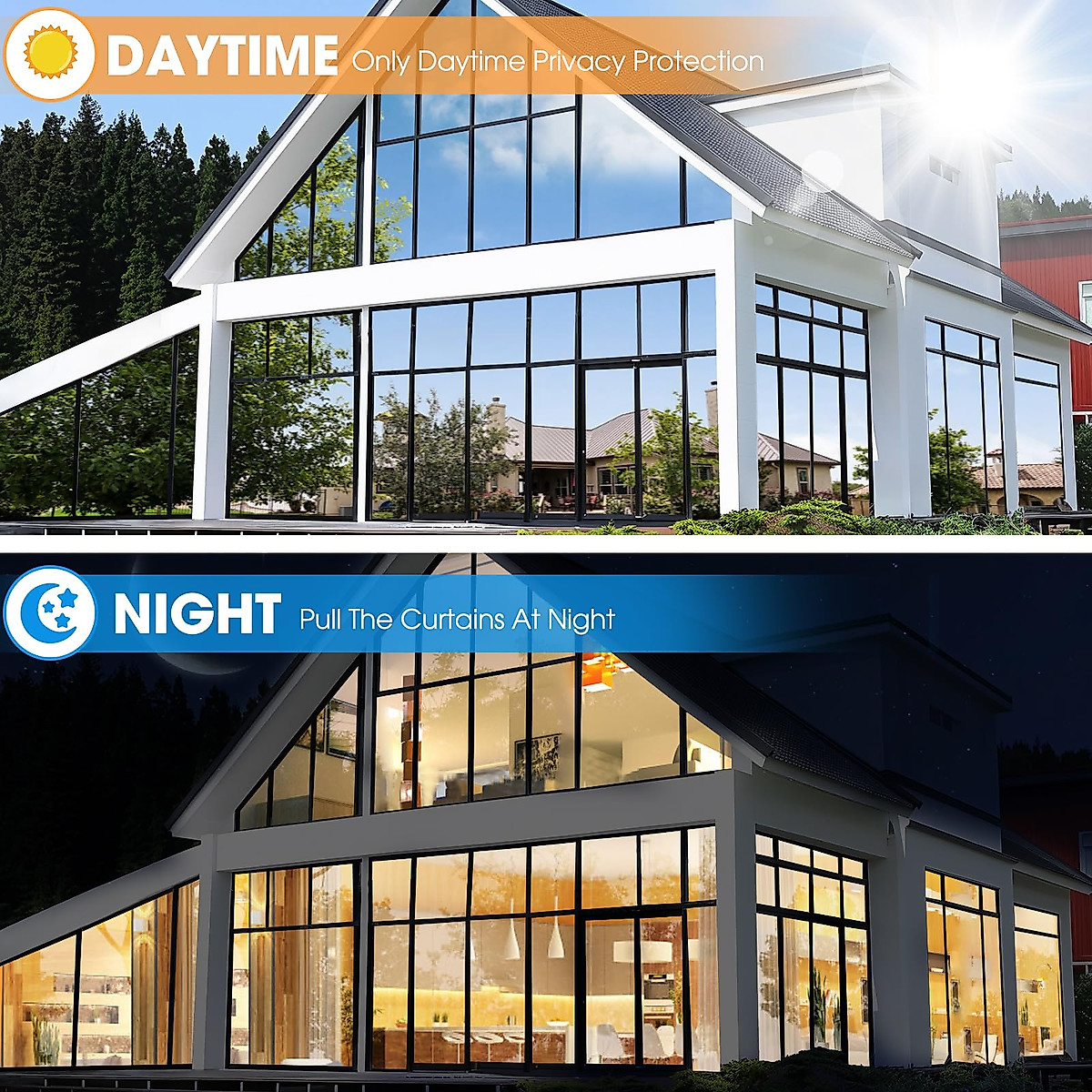 bofeifs Window Tint for Home One Way Privacy Window Film Sun Blocking Reflective Removable Window Clings for Glass Windows See Out Not in Uv Heat Blocker Peel and Stick Mirror Summer House Window Tint