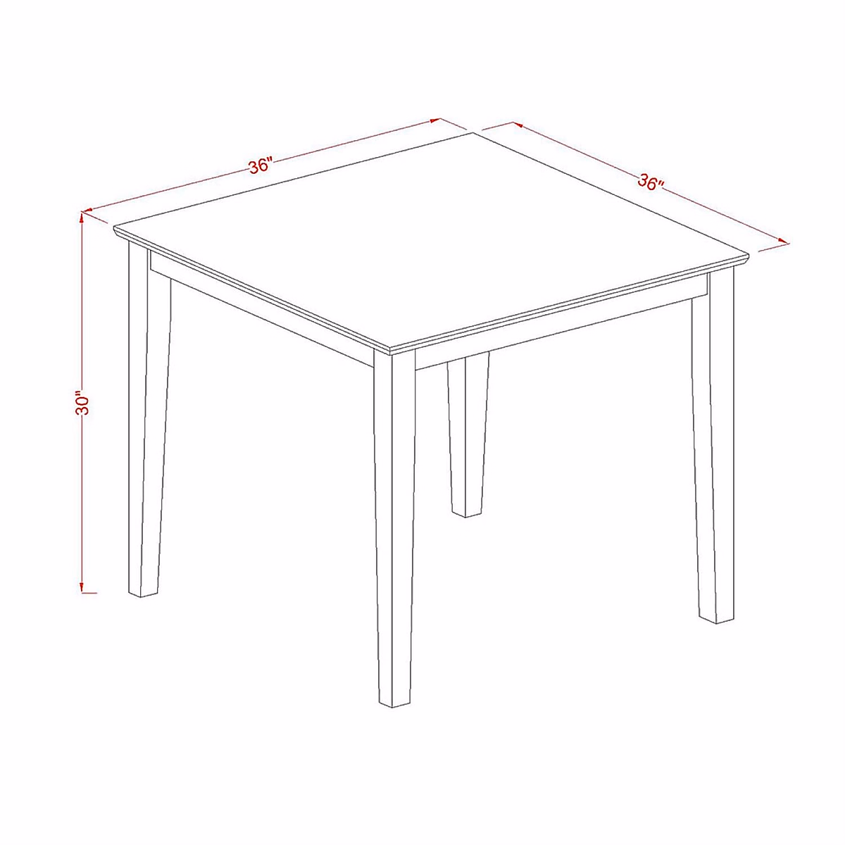 East West Furniture OXBO3-MAH-W 3 Piece Dining Room Table Set Contains a Square Kitchen Table and 2 Dining Chairs, 36x36 Inch, Mahogany