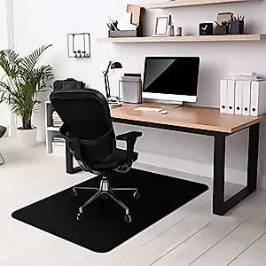 Kuyal Chair mat for Hardwood Floor 30 x 48 inches Rectangle Floor Mats Wood/Tile Protection Mat for Office & Home, Black