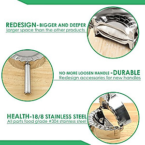Best Utensils Stainless Steel Ravioli Mold Empanada Press Pierogi Dumpling Maker Wrapper Pastry Dough Cutter Kitchen Accessories (L: 4.75 inch)