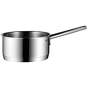 WMF Pot Set 4-Piece Provence Plus Pouring Rim Glass Lid Cromargan® Stainless Steel Polished Suitable for Induction Hobs Dishwasher-Safe, Silver, 52.7 x 28.8 x 21.8 cm
