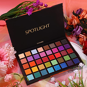 UCANBE Spotlight Eyeshadow Palette Professional 40 Color Eye Shadow Matte Shimmer Makeup Pallet Highly Pigmented Colorful Powder Long Lasting Waterproof Eye Shadow