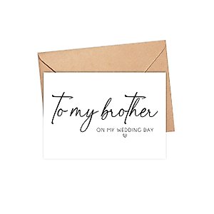 Emily gift To My Brother On My Wedding Day Card - For Sibling Gifts - Thank You Cards For Bridal Party - From Bride Groom