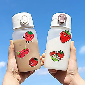 50 Pack Cute Strawberry Sticker Funny Red Strawberry Fruits Vinyl Decals Water Bottle Scrapbook Laptops Helmet Stickers for Kids Teens Girls(Strawberry)