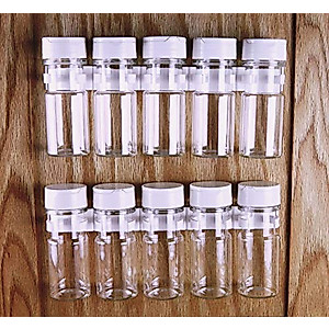 SpiceStor 4" Spice Bottle Set with Organizer (10-Pack), Clear Bottle with White Cap