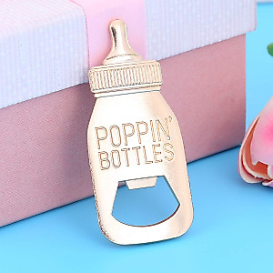 Pack of 36 Baby Shower Favors for Guest Supplies Poppin Bottle Bottle Opener Baby Shower Favor for Boy Baby Shower Souvenirs Decorations by WeddParty (Blue, 36)