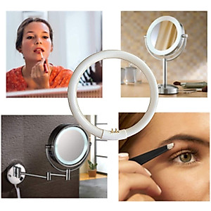 Konideke 5.5 Inch Outside Diameter,T4 12W 6400K Circular Fluorescent Bulb,Replacement for Conair Round Makeup Mirror