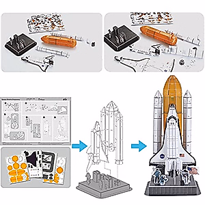 Liberty Imports 3D Puzzle DIY Model Set - Worlds Greatest Architecture Jigsaw Puzzles Building Kit (Space Shuttle Discovery)