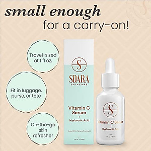 ﻿Sdara Skincare Vitamin C Serum for Face with Hyaluronic Acid 5% - 1 fl oz Skin Brightening Face Serum to Reduce the Look of Sun, Age, and Dark Spots