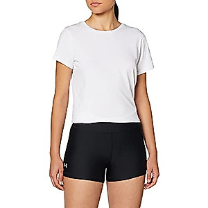 Under Armour Women's HeatGear Armour Mid Rise Shorty , Black (001)/White, Small