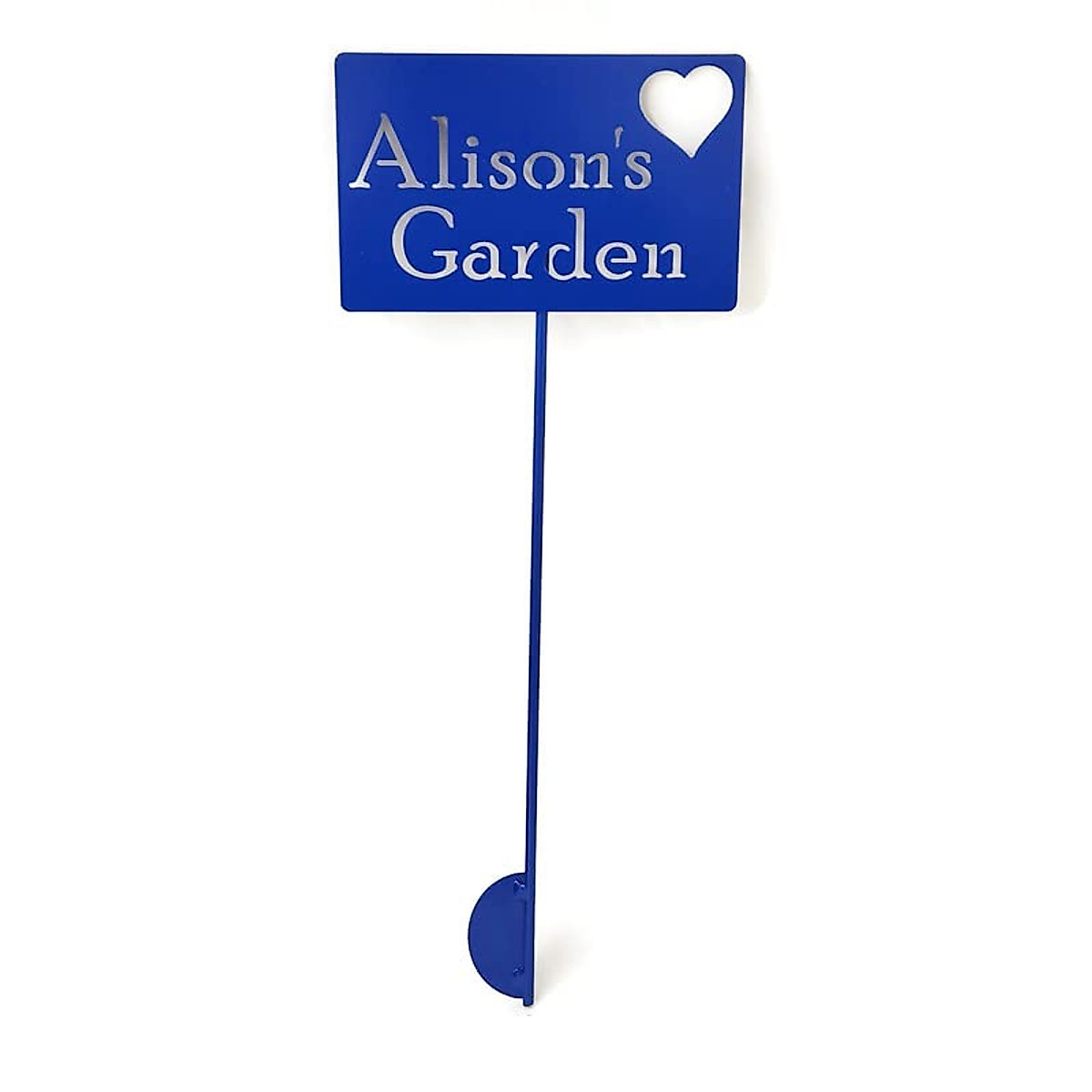 Custom Metal Garden Stake and Pet Memorial Signs Wall Art or Staked Options 20 to 33 Inches Tall Rusted or Powder Coated Finish (Rectangle Sign Plus Stake, 8x5 Inches)