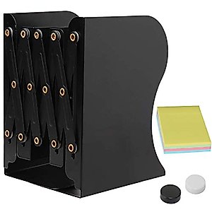 DARUITE Adjustable Bookends for Shelves Book Ends to Hold Books Bookends for Heavy Books Office Desk Book Organizer Non-Skid Bookend(Black x 1)
