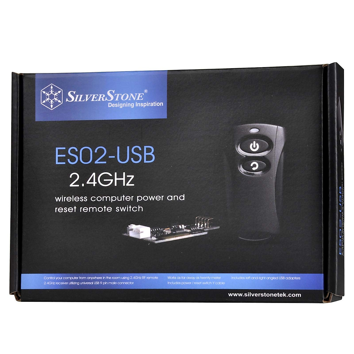 SilverStone Technology Wireless Remote Computer Power/Reset Switch, USB 2.0 9-pin ES02-USB (SST-ES02-USB-USA)
