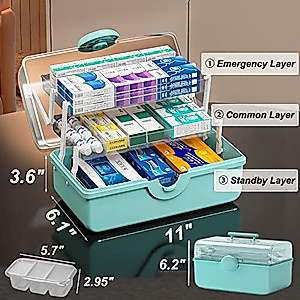 11" Plastic 3-Layers Storage Box with Hand for Arts, Crafts&Sewing Supplies,Portable Multifunctional Tool Organizer Case as a Gift for Children,Perfect for Home/School/Office
