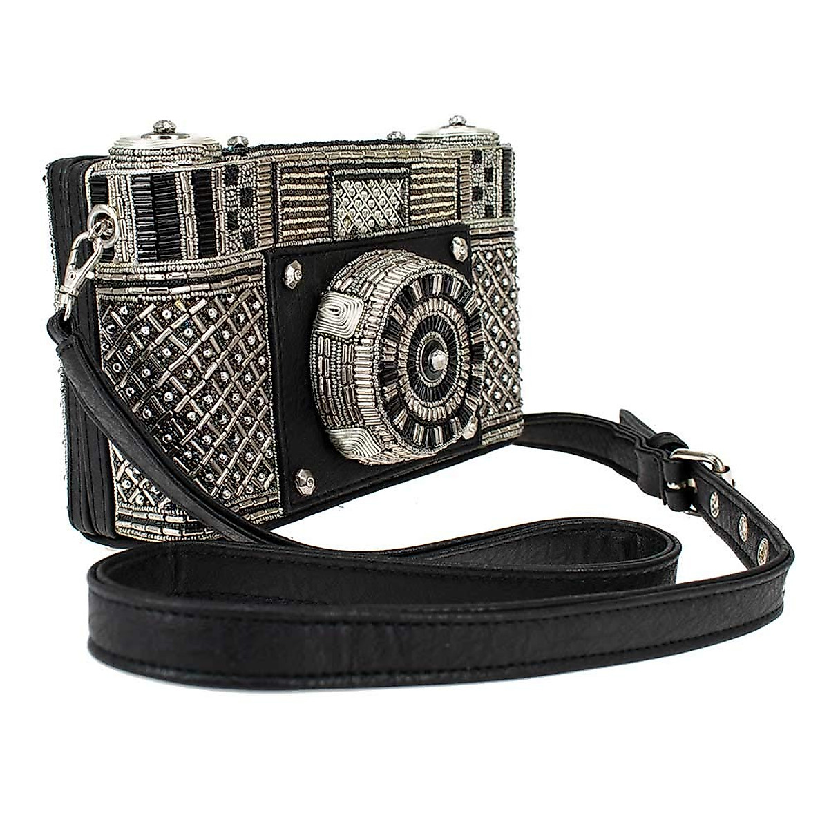 Mary Frances Picture That Beaded Crossbody Handbag, Black