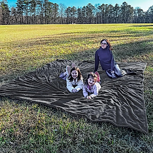 HOMFINE Oversized King Fleece Blanket 120x120 Inches - Ultra Soft Cozy Warm Giant Huge 10'x10' Blanket for Bed, Sofa, Couch, Travel, Camping, Extra Large 350 GSM Flannel Big Throw Blanket, Dark Grey