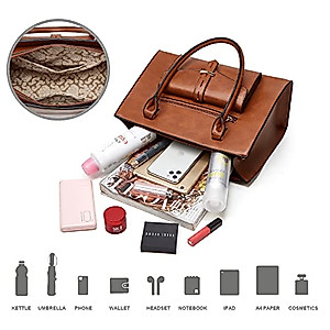 KEEPOP Women 2pcs Set Handbag Leather Shoulder Crossbody Bag Work Top-handle Purse Large Capacity Satchel for Christmas Thanksgiving Day