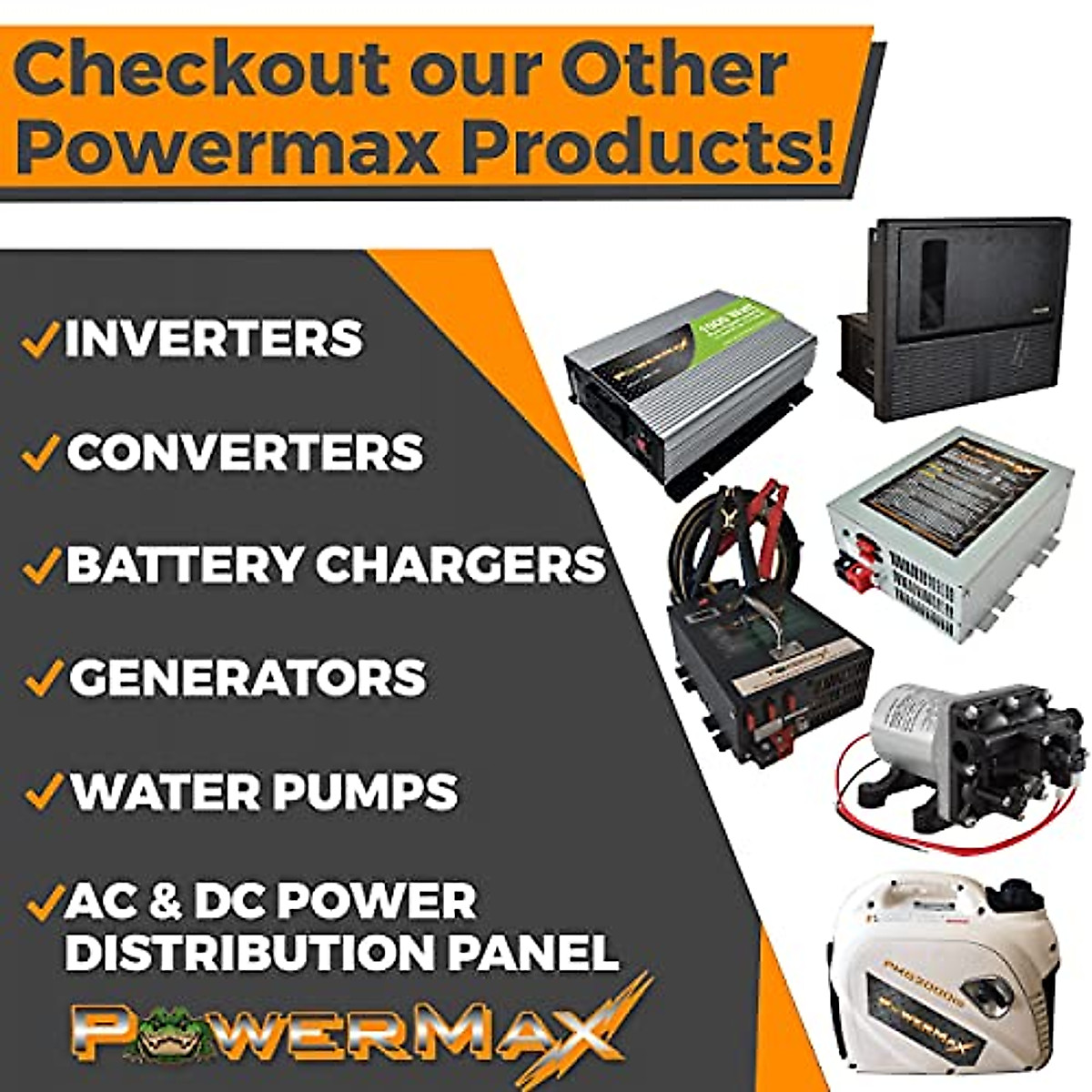PowerMax POWER CONVERTER - PM3 -15 12 VOLT DC 15 AMP Converter - 3 STAGE Automatic Smart Battery Charger | 13.2V DC, 13.6V DC, 14.4V DC
