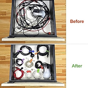 Magnetic Cable Ties,Snap on Magnetic Cord Ties, Reusable Silicone Twist Ties for Bundling and Organizing Cable & Cord.Holding Stuff, Fridge Magnets. Can Be Used in Many Ways (6 Colors - 12 Pack)