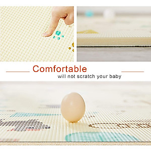 Angelbliss Play Mats for Babies - Haute Collection - Play Mat for Infants – Non-Toxic Baby Rug – Cushioned Baby Mat Waterproof Playmat – Reversible Double-Sided Kindergarten Mat (Medium - Blue)