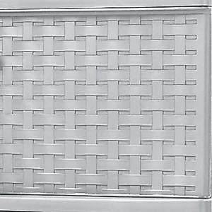 4 Drawer Wide Weave Storage Tower with Driftwood Handles,Organizer Storage Tower for Closet, Bedroom, Entryway, White (Cement)