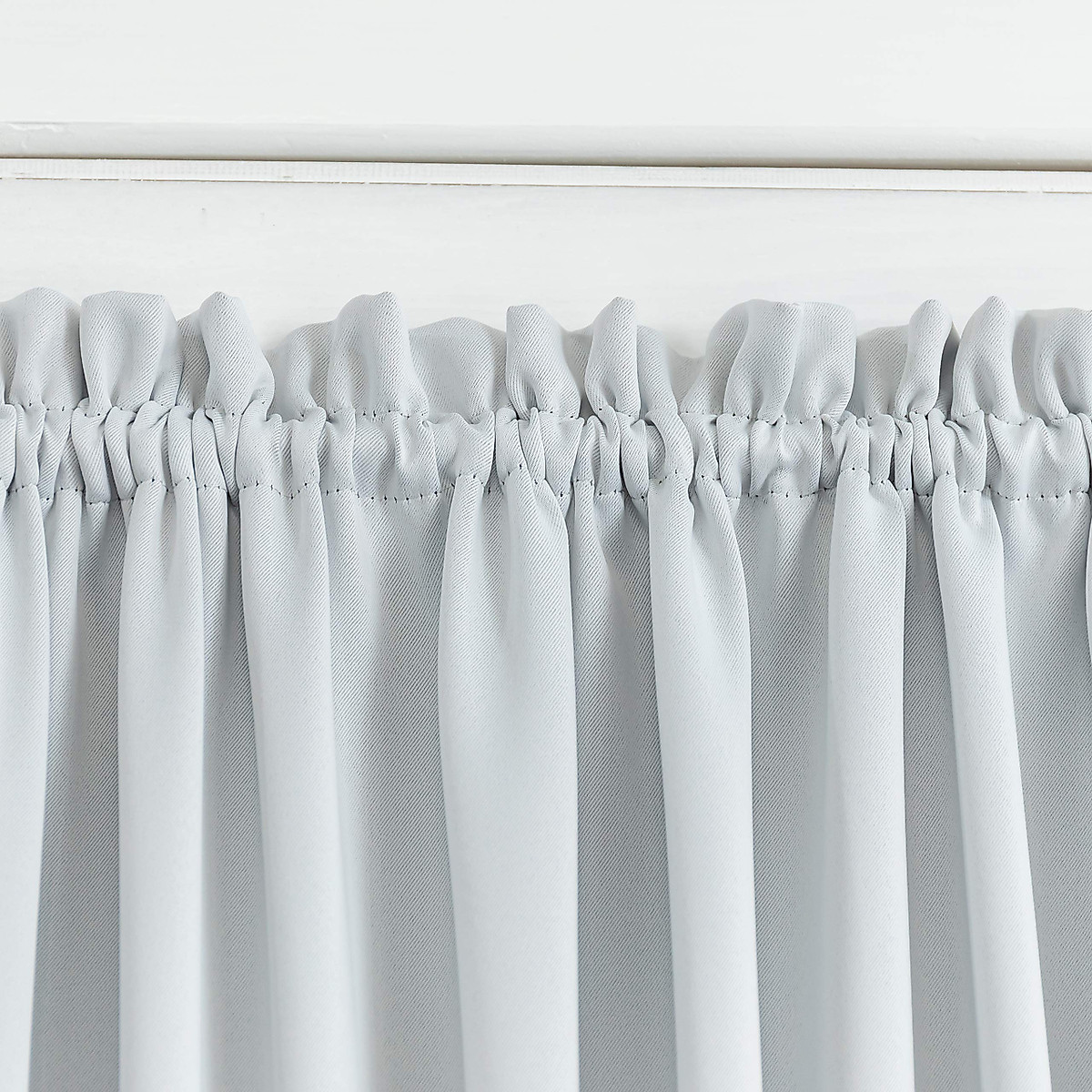 Spring Garden Home White Blackout Curtain for Door Window Room Darkening Thermal Panel Window Covering Blackout Drapery for Front Doors with Free Tieback, 1 Panel, 25 x 40 inch, Greyish White