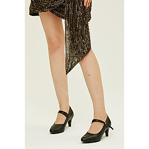 BABEYOND Ballroom Dance Shoes Women - Latin Salsa Closed Toe 1920s Retro Party Pumps Wedding Heels Black