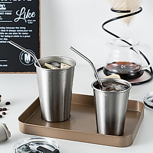 BQLZR Stainless Steel Cup 500ml/16.9 oz Beer Drinking Mug for Party Tumbler Pack of 4