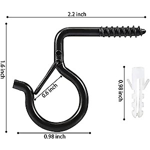 20 PCS Q-Hanger Hooks Outdoor Screw Hanger, Christmas Lights Hanger Hooks, Ceiling Hooks for Hanging Plants, Outdoor Wire and Fairy Lights Wind Chimes Decoration Safety Buckle Design (20PCS Bend)