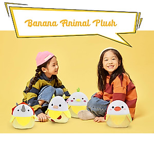 LXSLFY 11inch Banana Animal Plush, Stuffed Animals Kawaii Pillow, Gifts for Kids Girls Boys (Cow, 11IN)